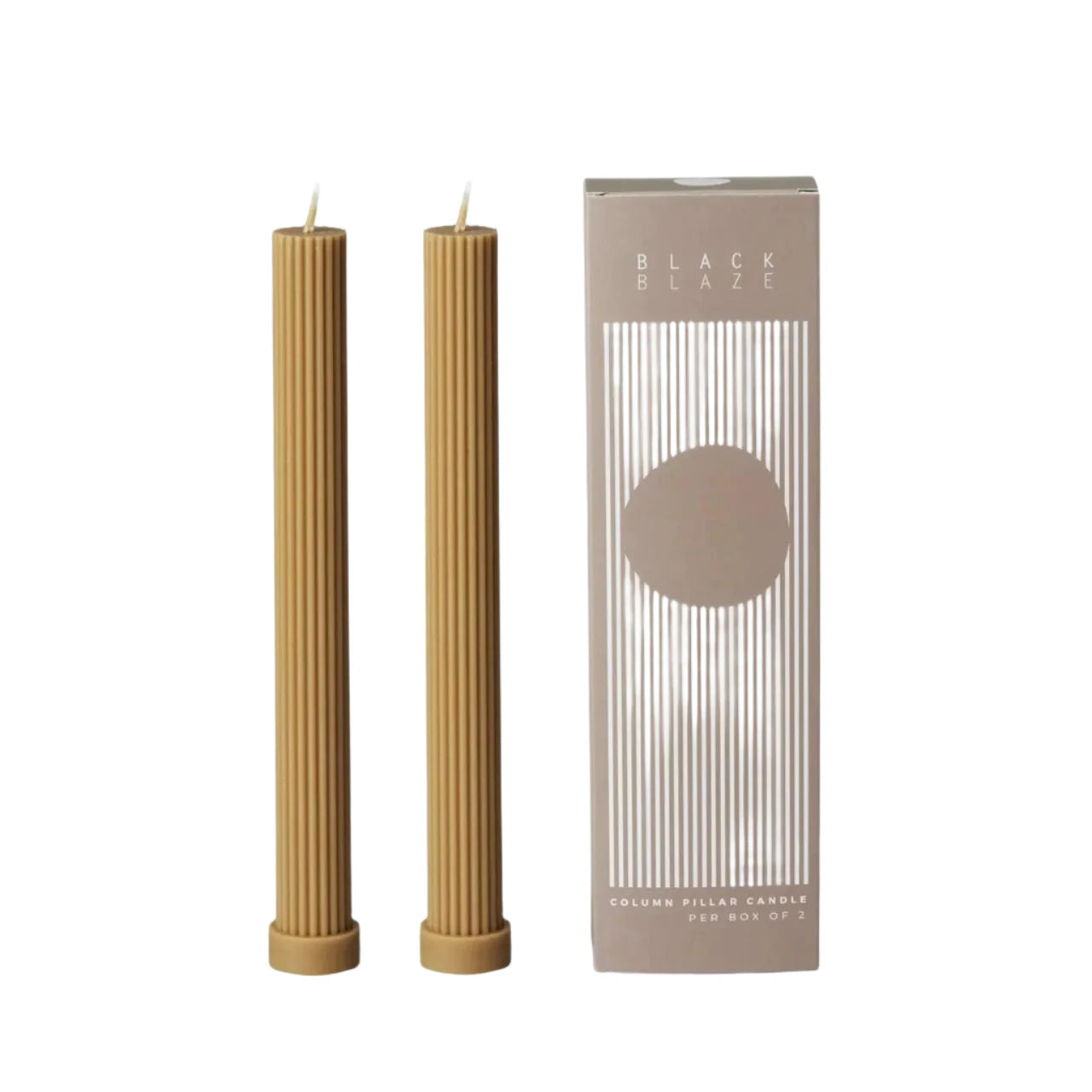 Black Blaze Column Pillar Candle Duo Honey | Claya
