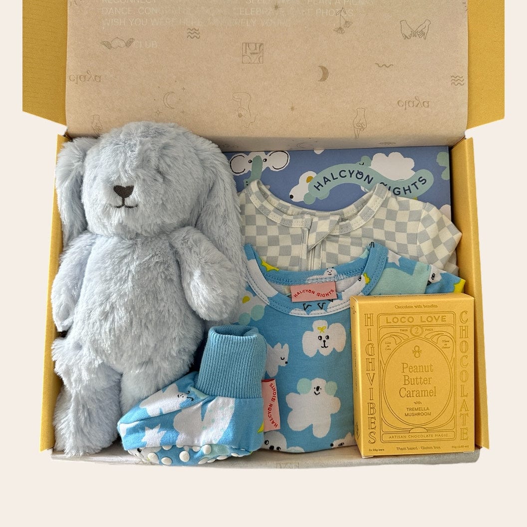 Dusk Baby Gift Box | Boutique Baby Essentials in Blue | Claya