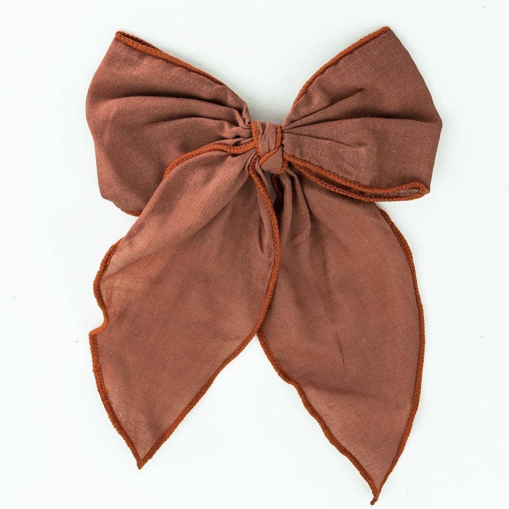 GRECH and CO Fable Hair Bow Large Mallow+Tierra | Claya