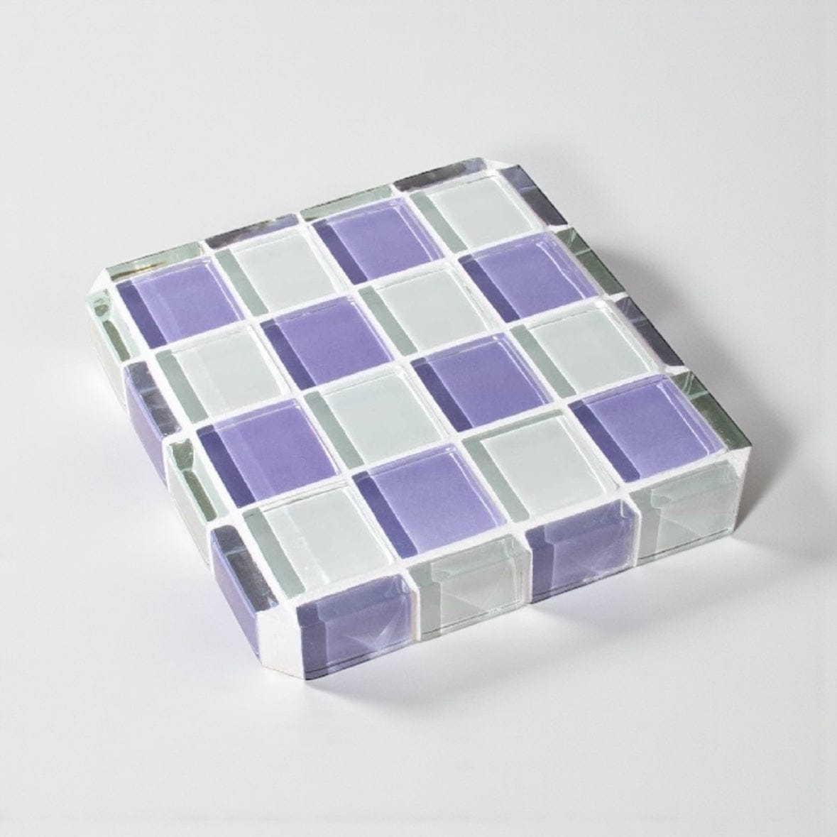 Subtle Art Studios Glass Tile Display Cube – Lavender Latte | Claya